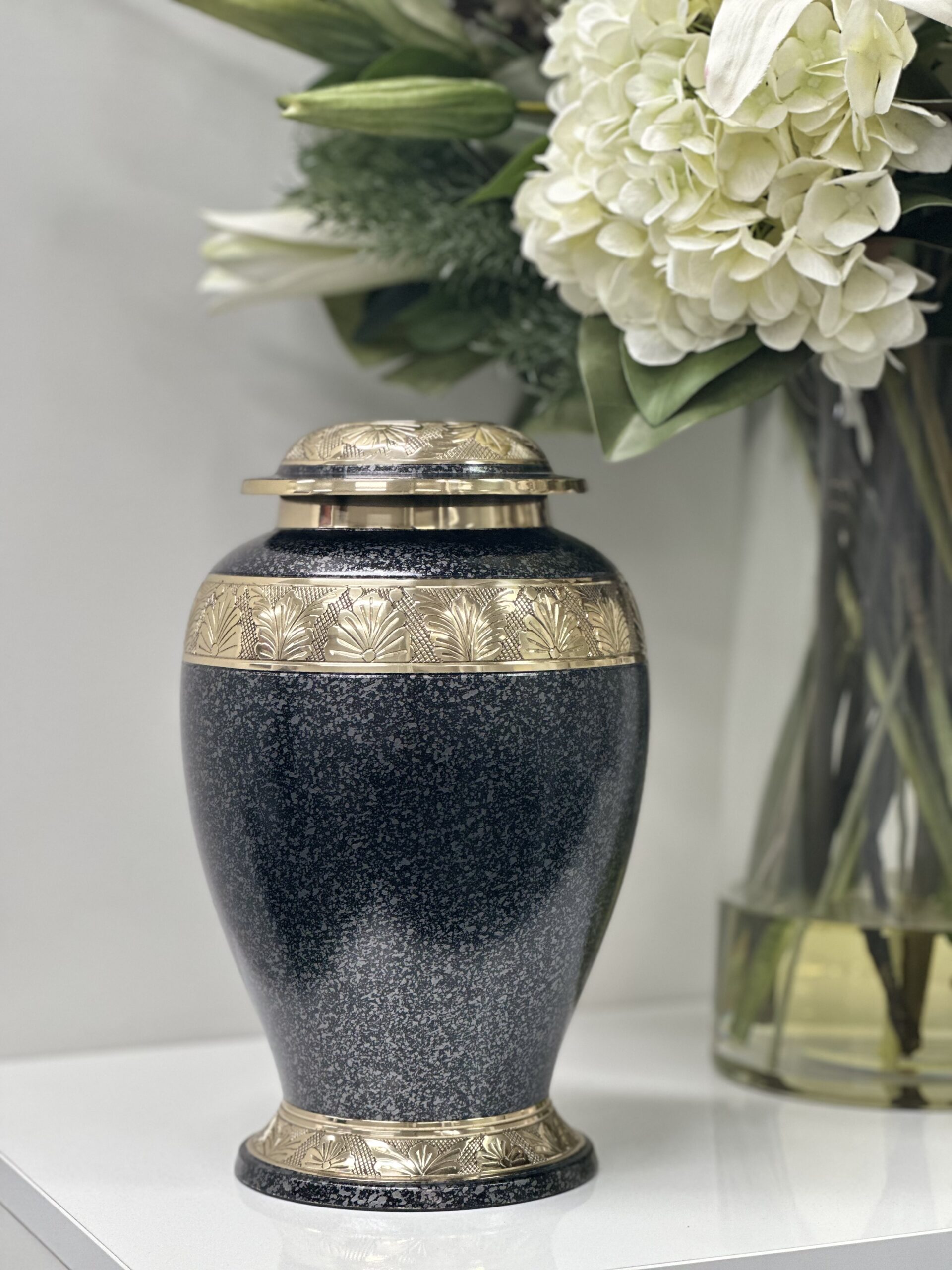 Grey Ornate Large Urn - MVC