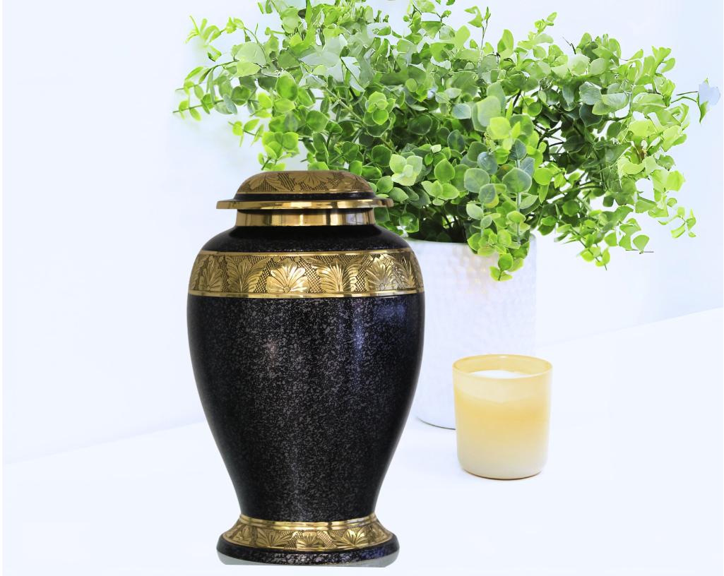 Grey Ornate Large Urn - MVC